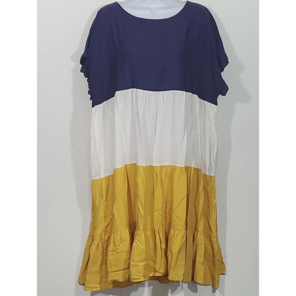 SHEIN | Dresses | Shein Curve 2xl Flutter Sleeve Tiered Ruffled Hem ...